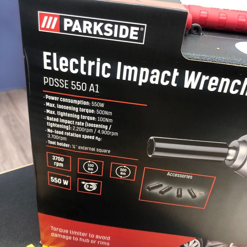 New Parkside 550W Electric Impact Wrench + 4 Socket Car Vehicle Wheel ...